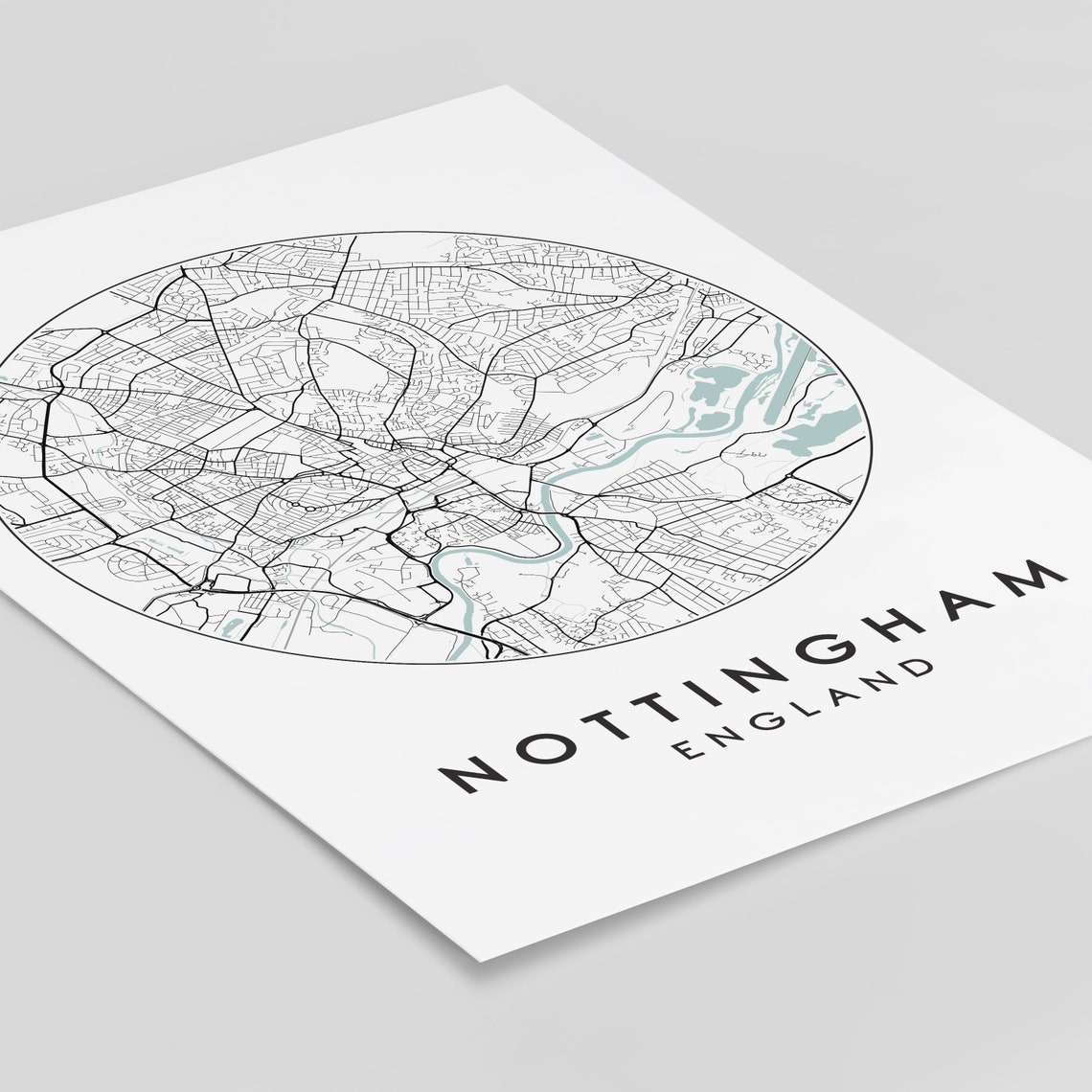 Nottingham City Map Print Street Map Art Nottingham Map | Etsy UK