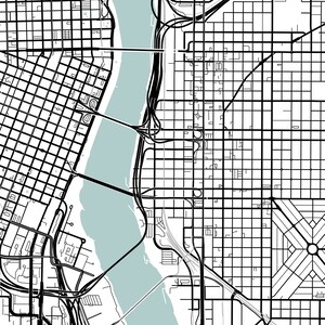 Portland City Map Printable, Street Map Art, Portland Map Print, City ...