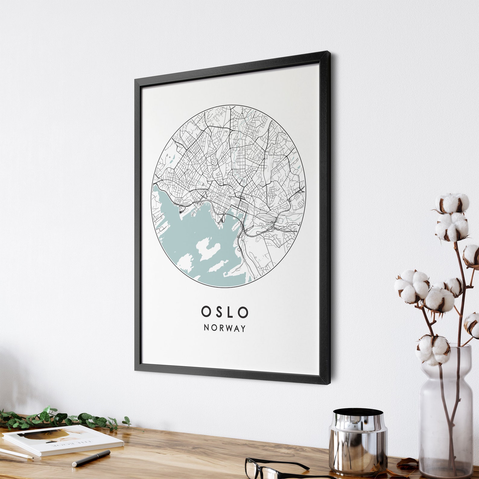 Oslo City Map Print Street Map Art Oslo Map Poster Oslo Map - Etsy