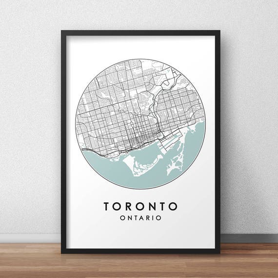 Toronto City Print Street Map Art Toronto Map Poster | Etsy Canada