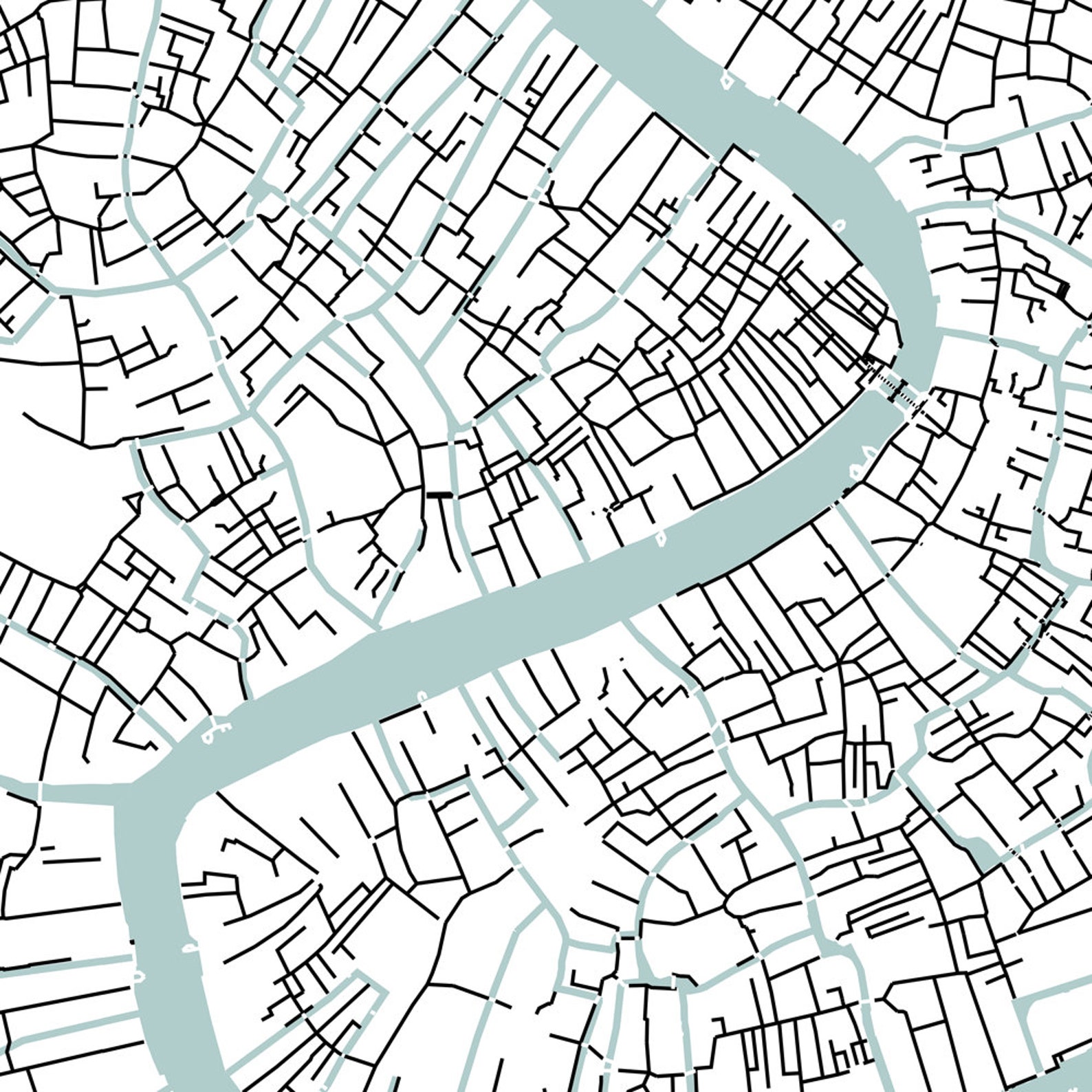 Venice City Map Printable Street Map Venice Map Print City | Etsy UK