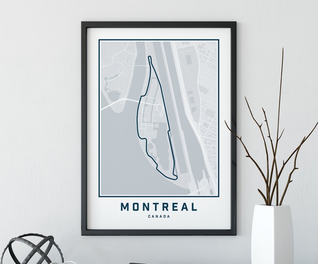 Montreal Formula 1 Map Print, F1 Poster, Formula 1 Prints, Motorsport ...
