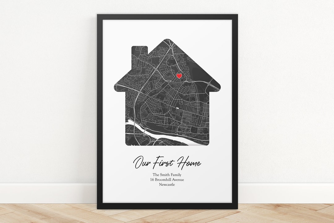 Personalised Map Print, New Home Map Print, New Home Gift, First Home ...