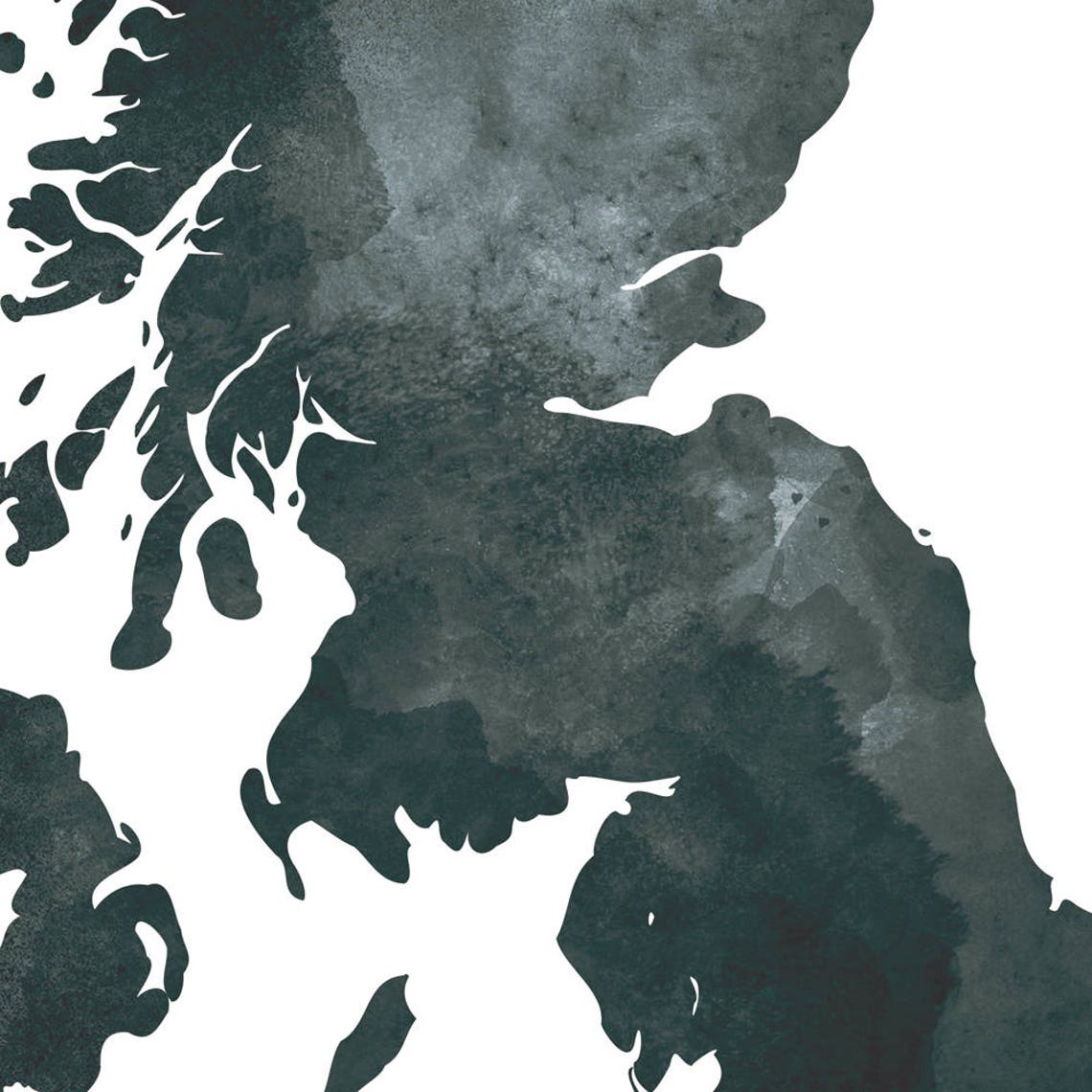 UK Map Watercolour Print Watercolor Map Art United Kingdom - Etsy UK
