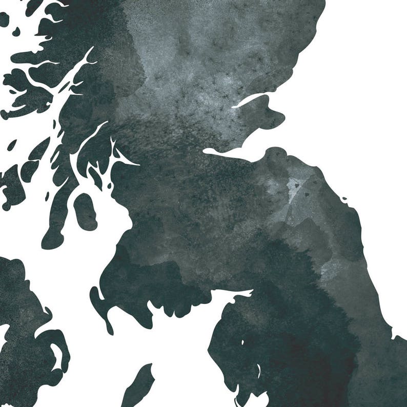 UK Map Watercolour Print, Watercolor Map Art, United Kingdom Map Poster ...
