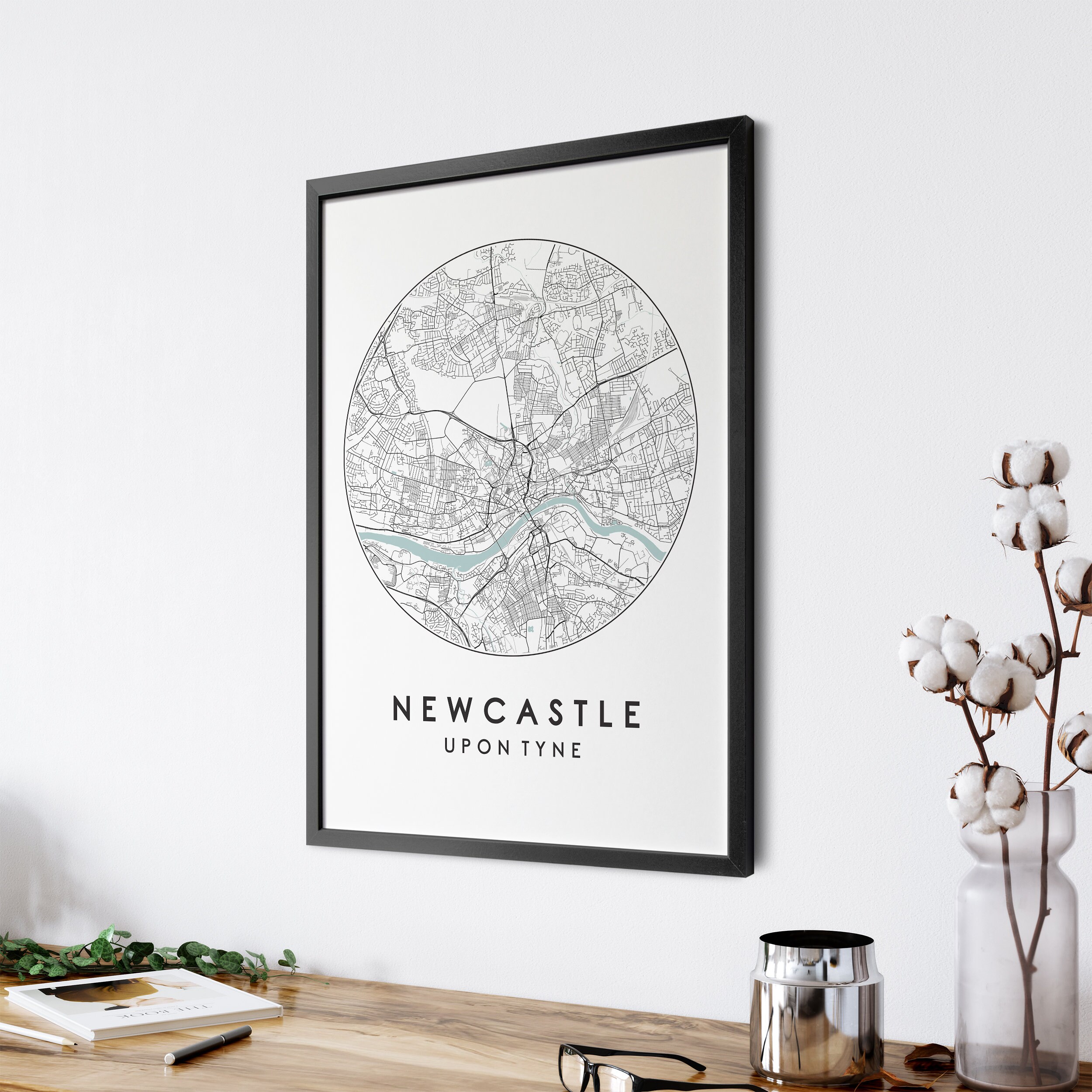 Newcastle City Map Print Street Map Art Newcastle Map - Etsy