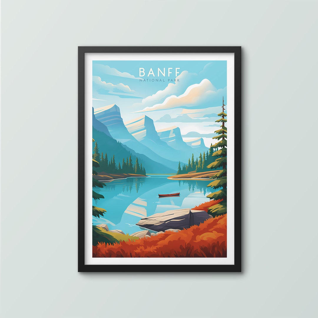 Banff National Park Travel Poster Wall Art Print Banff Poster - Etsy