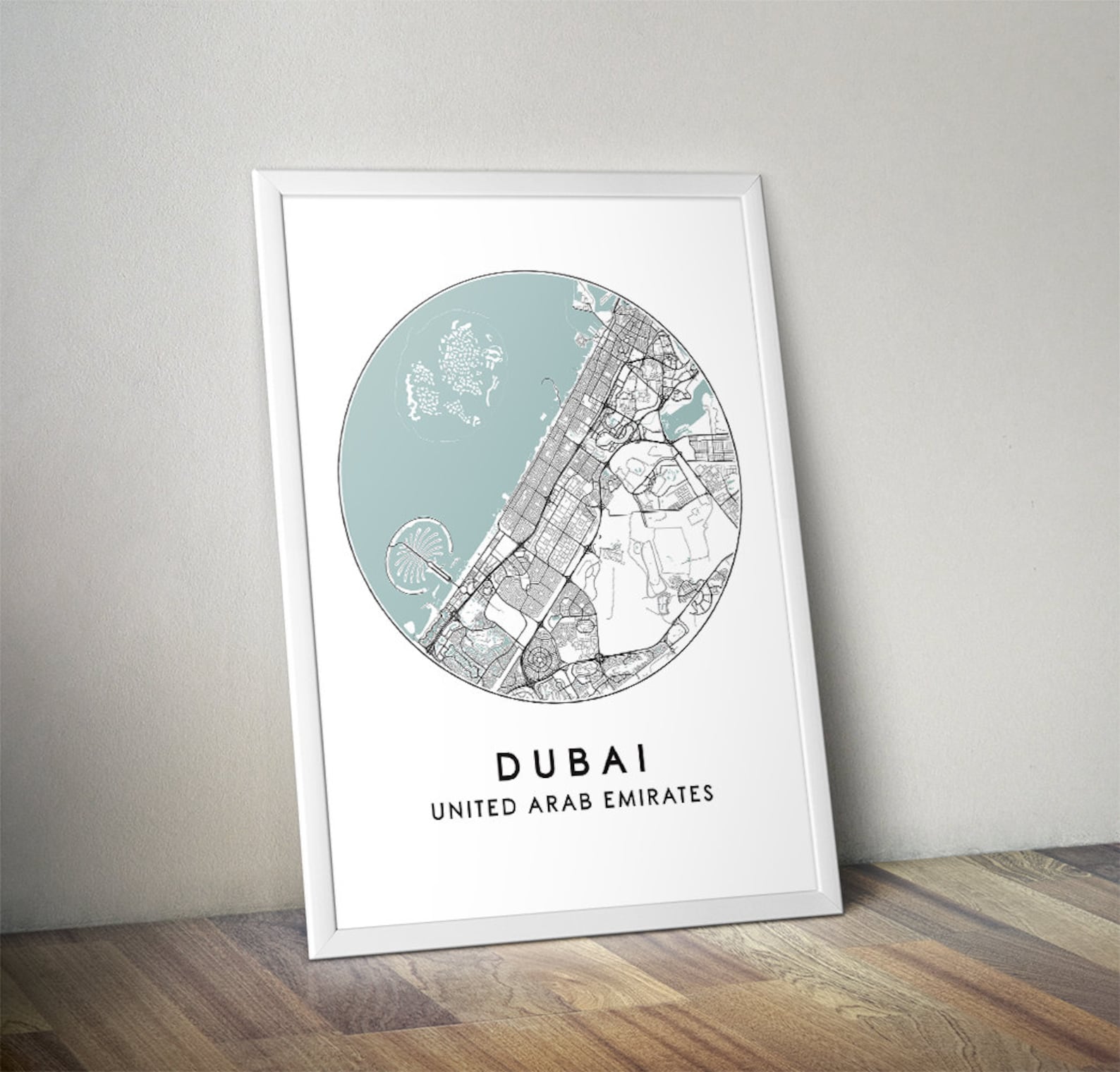 Dubai City Map Print, Street Map Art, Dubai Map Poster, Dubai Map Print ...