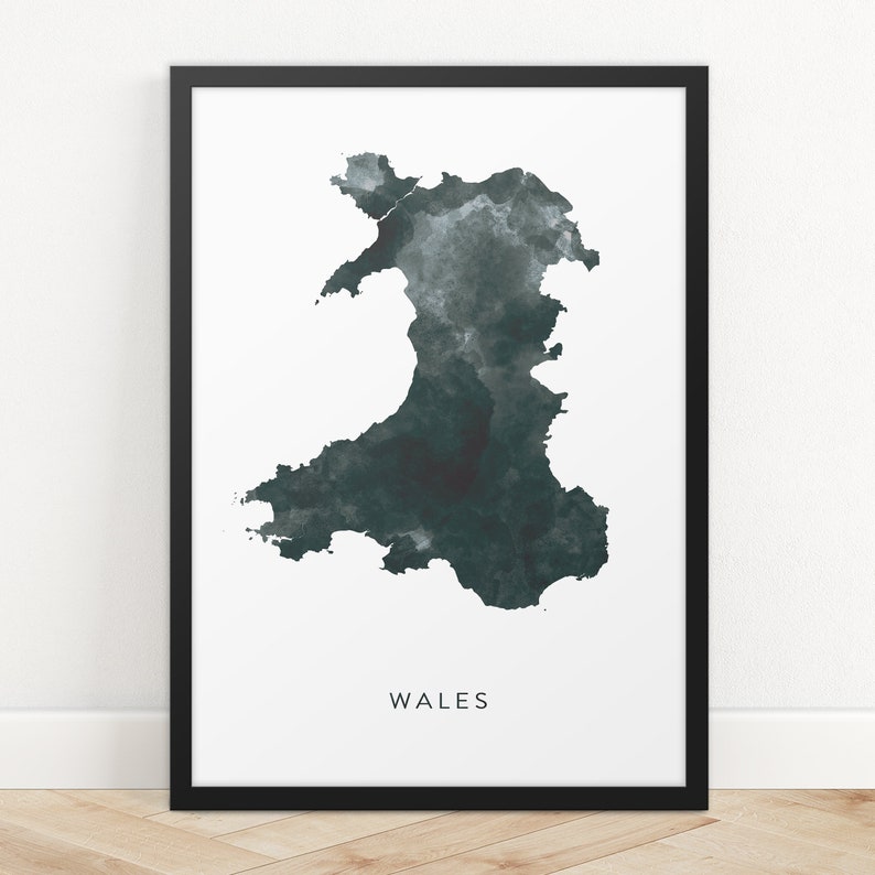 Wales Map Watercolour Print Watercolor Map Art Wales Map - Etsy