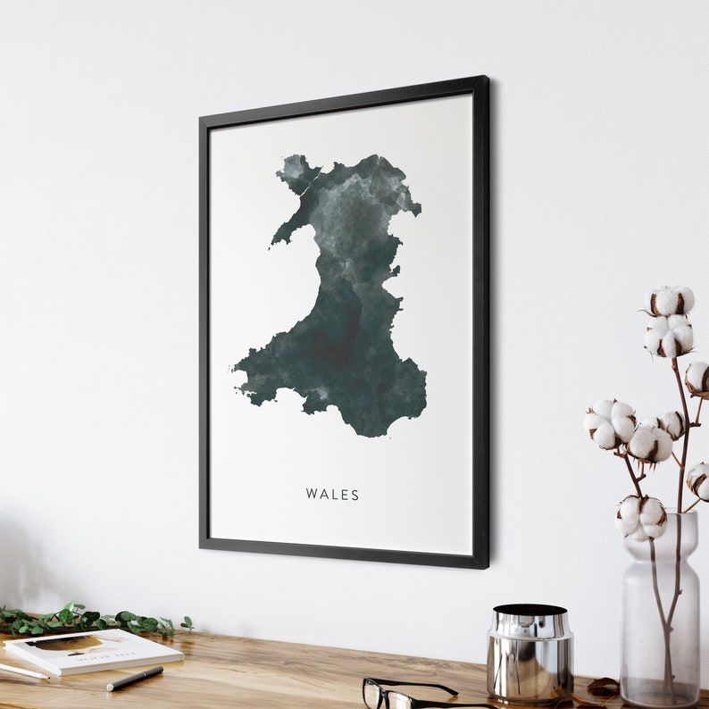 Wales Map Watercolour Print Watercolor Map Art Wales Map - Etsy