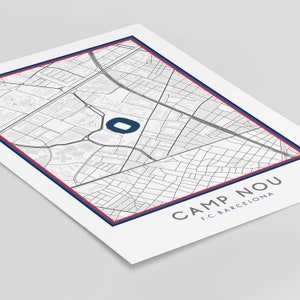 Camp Nou Stadium Map Print, FC Barcelona Print, Football Club Print ...