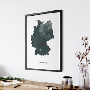 Germany Map Watercolour Print, Watercolor Map Art, Germany Map Poster ...