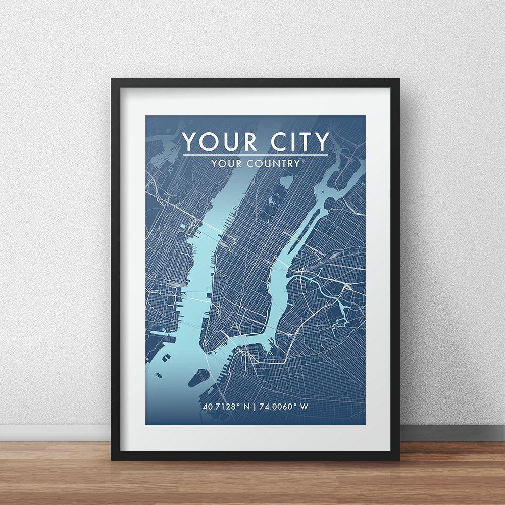 Custom City Map Print Any City Map Custom Map Print City | Etsy