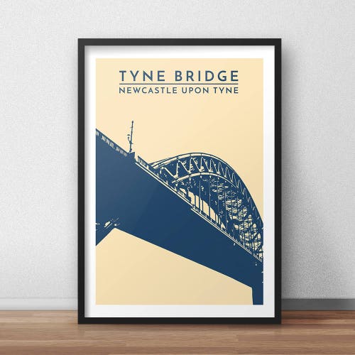 Tyne Bridge Minimalist Print Newcastle Upon Tyne Landmark - Etsy UK