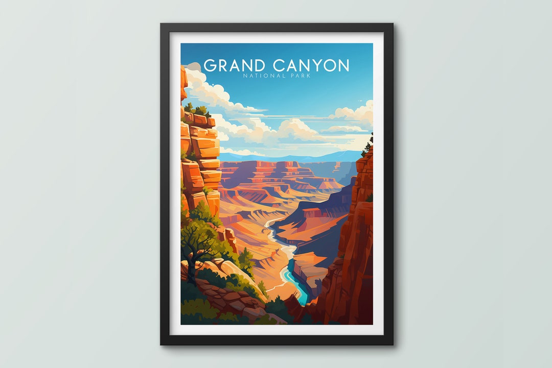 Grand Canyon National Park Travel Poster Wall Art Print Grand Canyon ...