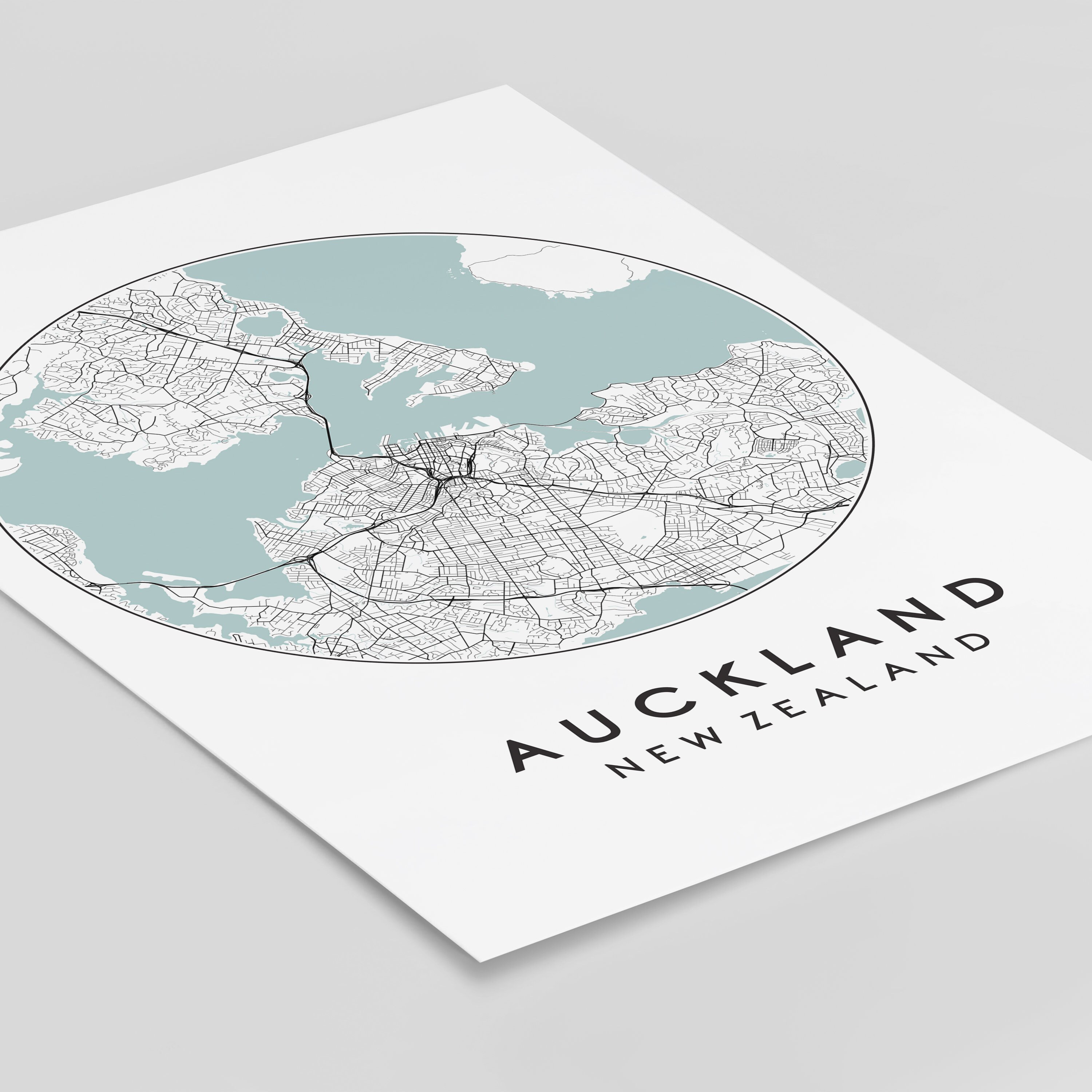 Auckland City Map Print Street Map Art Auckland Map Poster | Etsy