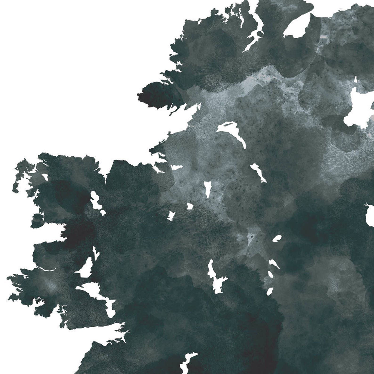Ireland Map Watercolour Print, Watercolor Map Art, Ireland Map Poster ...