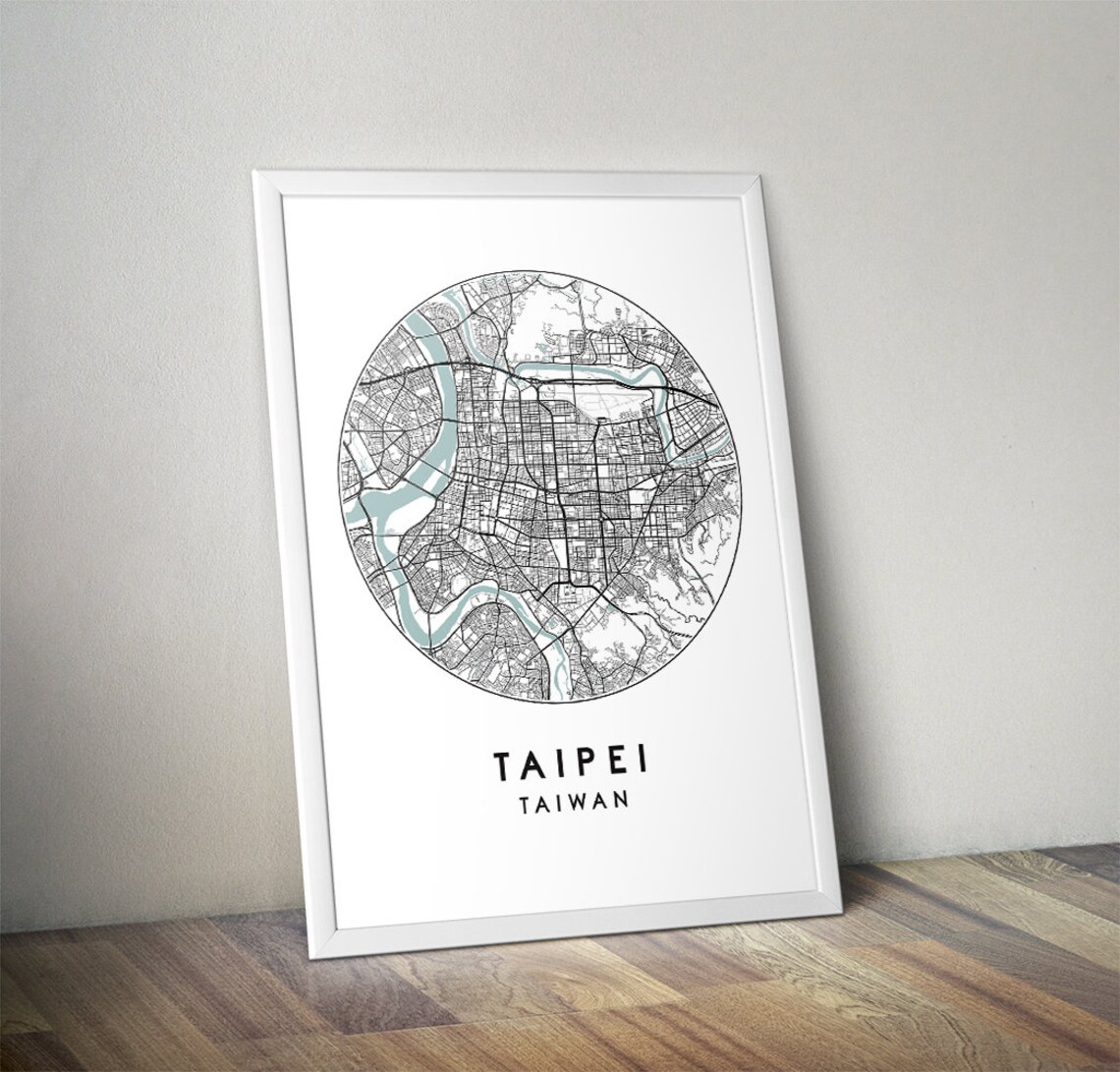Taipei City Map Printable Street Map Art Taipei Map Print - Etsy UK