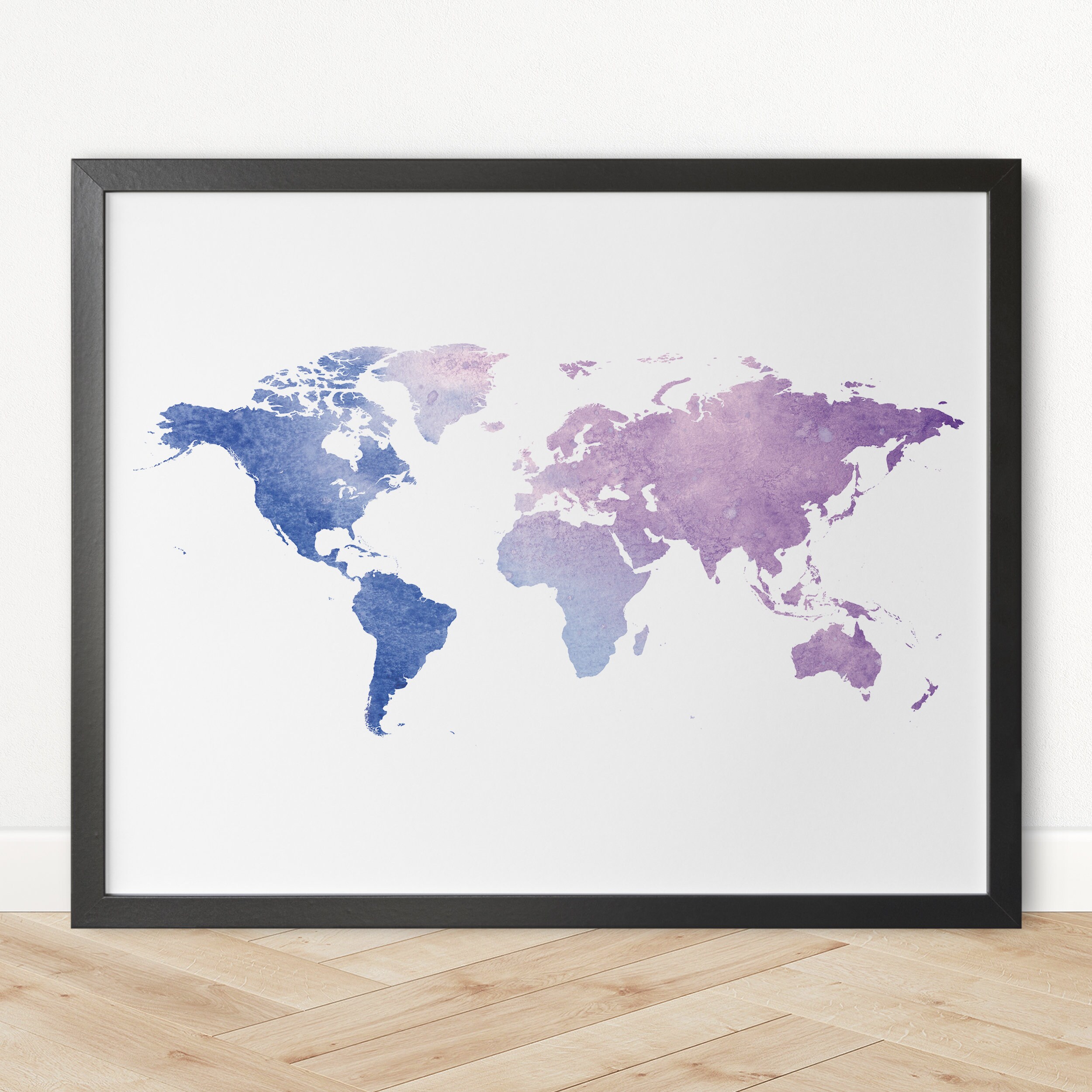 World Map Watercolour Print Watercolor Map Art World Map - Etsy UK