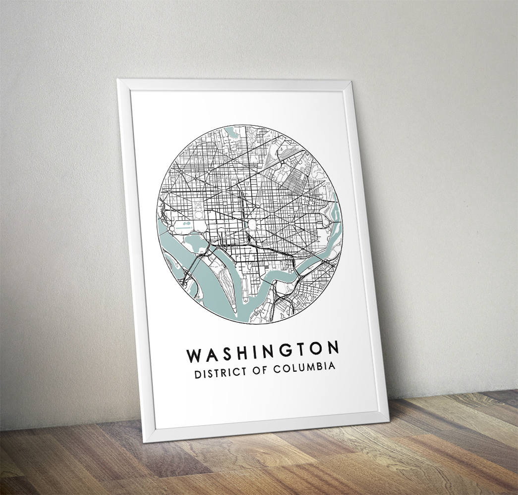 Washington DC City Map Printable Street Map Art Washington - Etsy UK