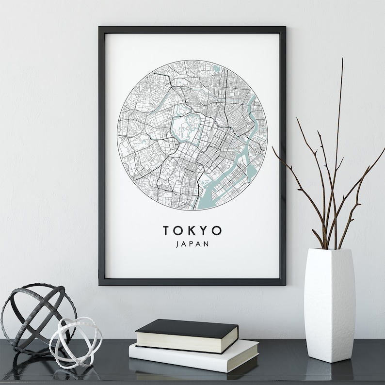 Tokyo City Map Print, Street Map Art, Tokyo Map Poster, Tokyo Map Print ...