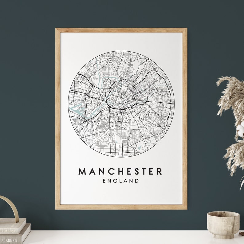 Manchester City Map Print Street Map Art Manchester Map - Etsy UK