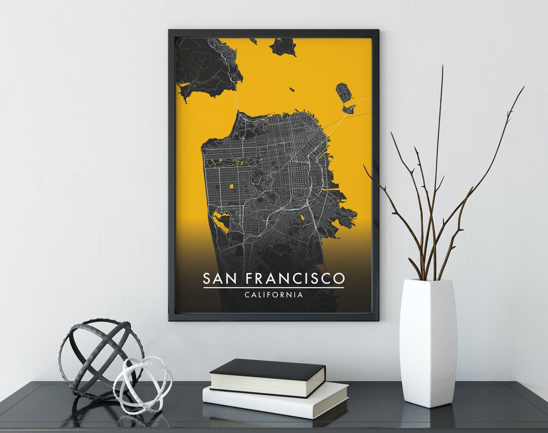 San Francisco Street Map Art Print: Modern City Travel Poster - Etsy