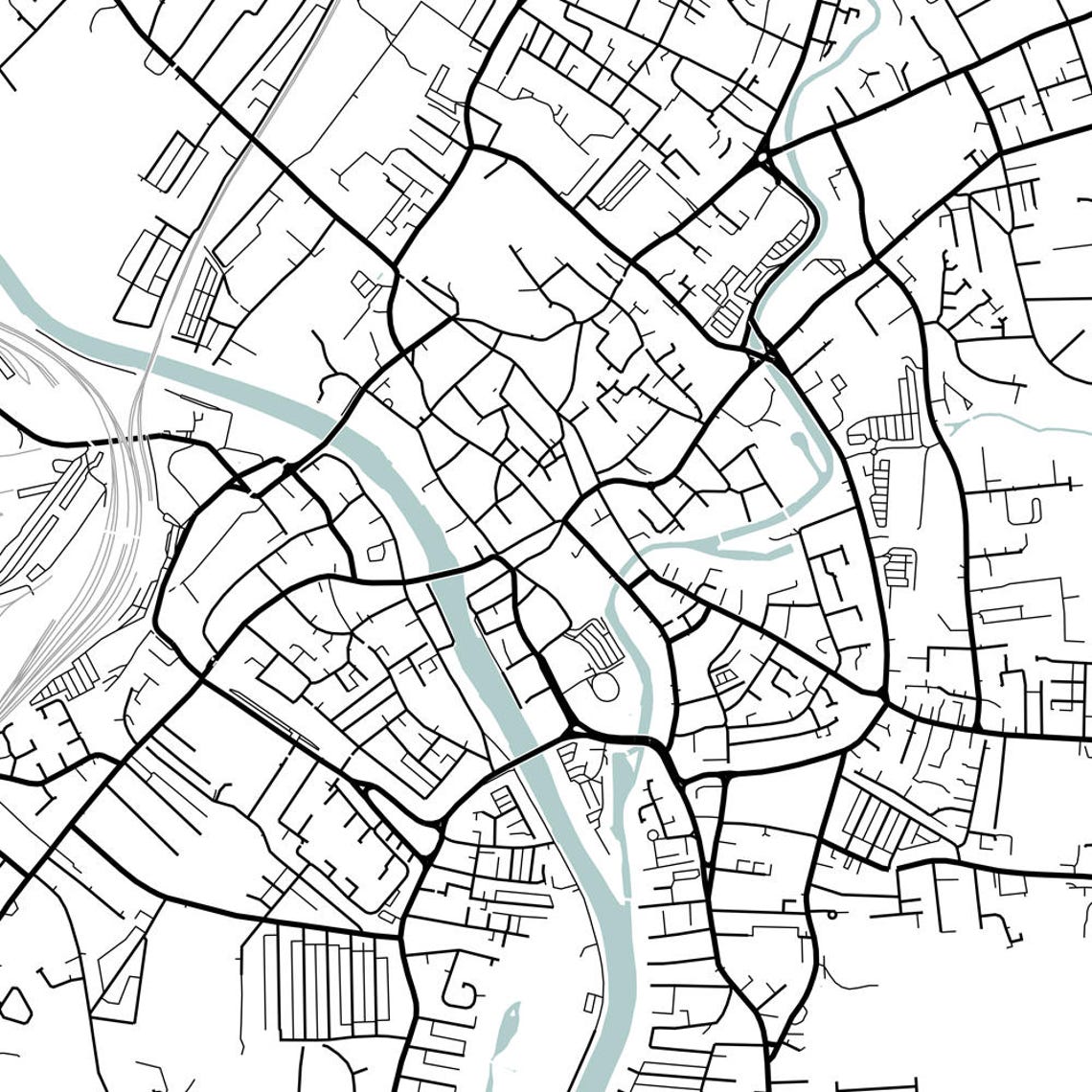 York City Map Printable Street Map Art York Map Print City - Etsy