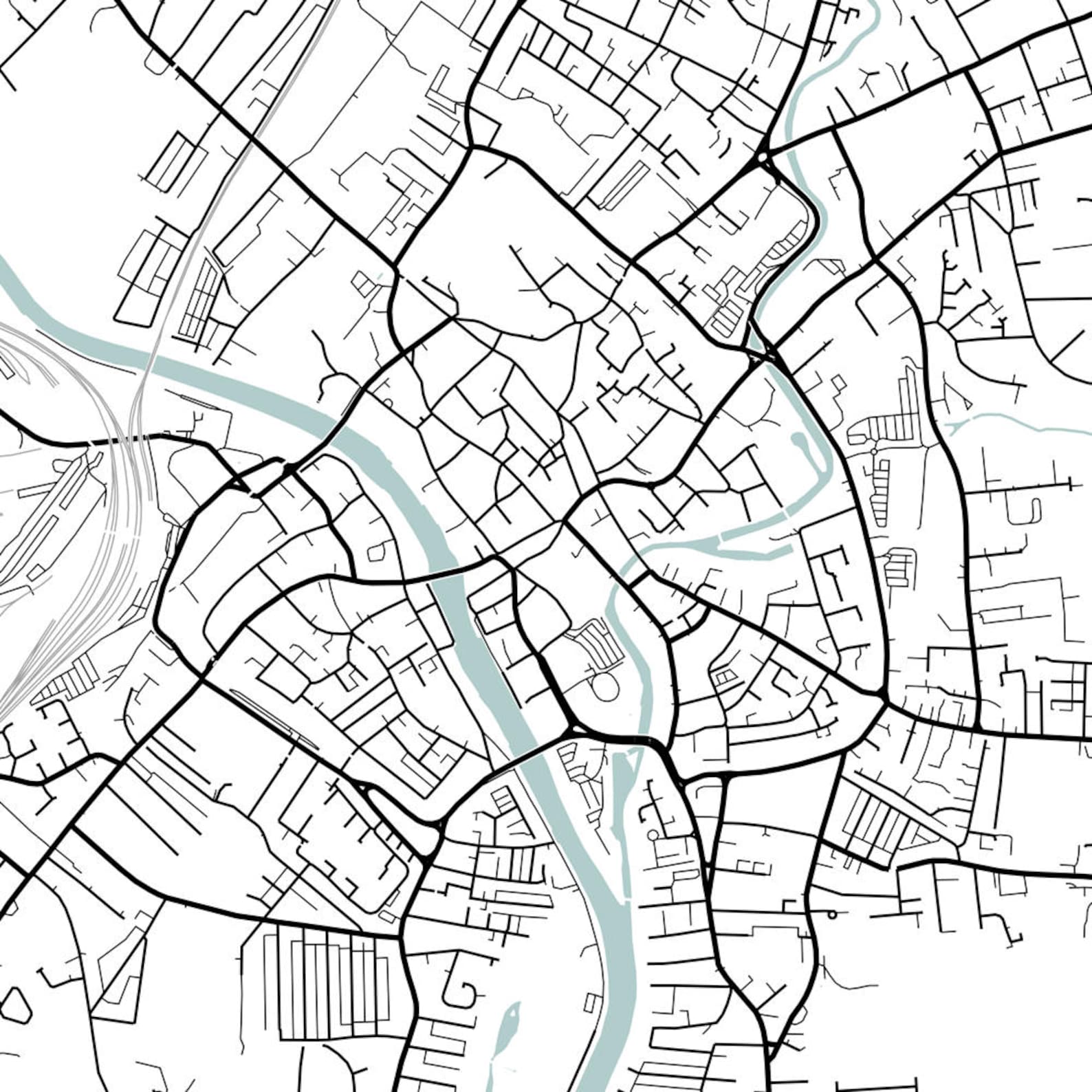 York City Map Printable Street Map Art York Map Print City | Etsy UK