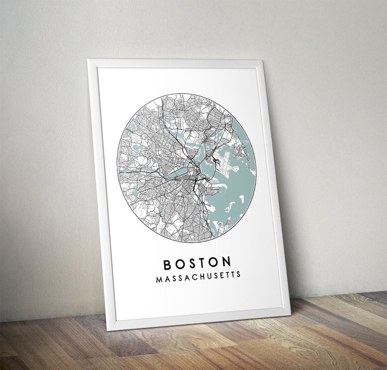 Boston City Map Printable Street Map Art Boston Map Print - Etsy
