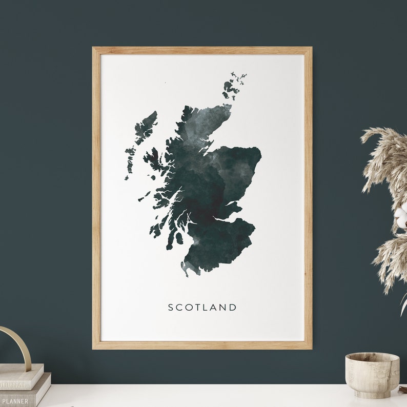 Scotland Map Watercolour Print Watercolor Map Art Scotland - Etsy