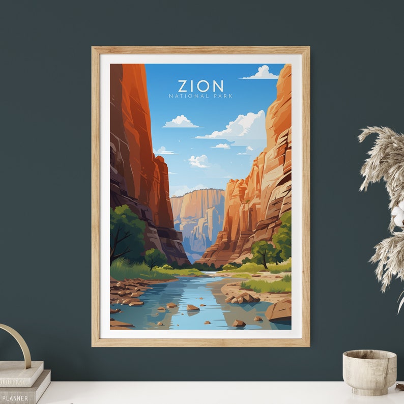 Zion National Park Travel Poster Wall Art Print Zion Poster Zion Print ...