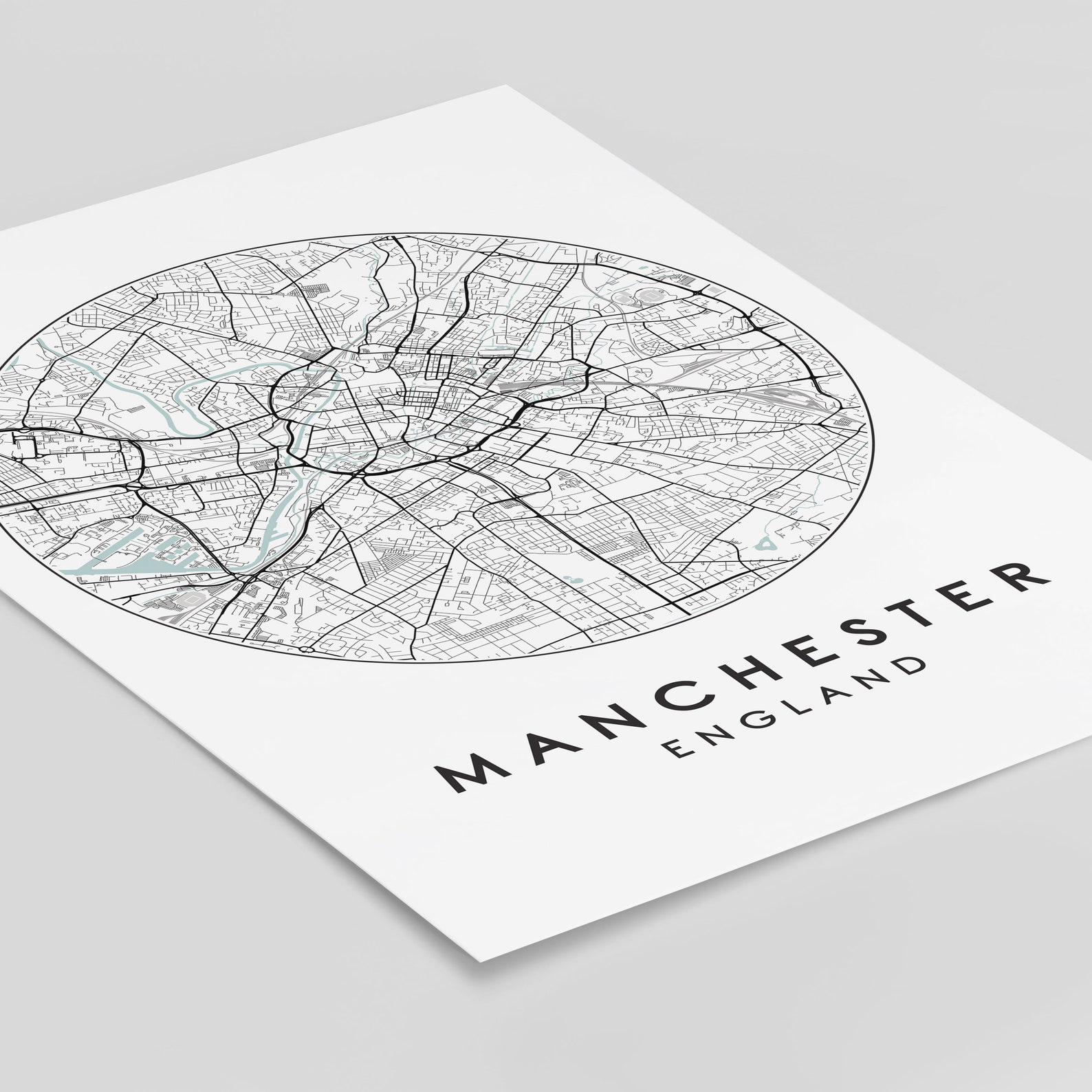 Manchester City Map Print Street Map Art Manchester Map - Etsy UK