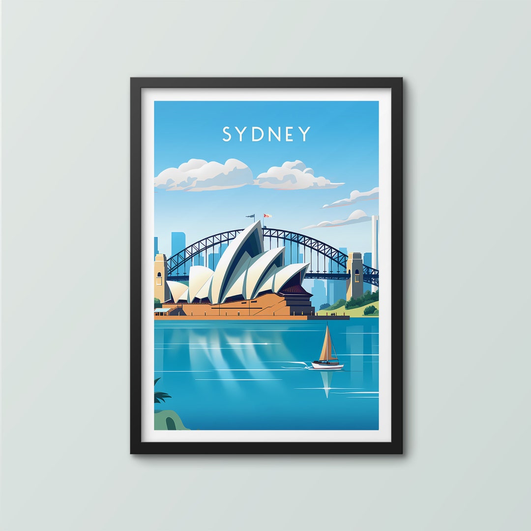 Sydney Travel Poster Wall Art Print Sydney Poster Sydney Opera - Etsy