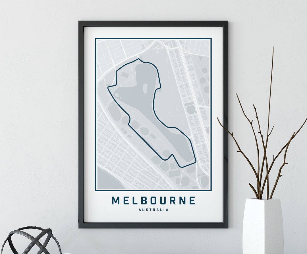 Melbourne Formula 1 Map Print, F1 Poster, Formula 1 Prints, Motorsport ...