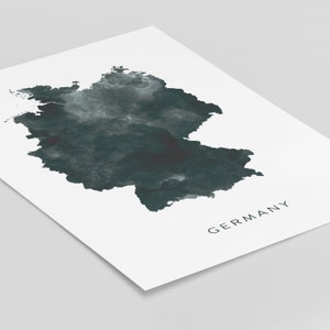 Germany Map Watercolour Print, Watercolor Map Art, Germany Map Poster ...