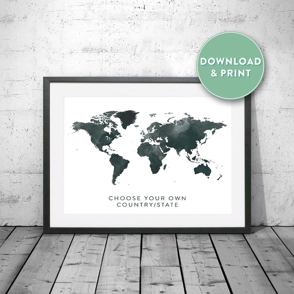 Custom Watercolour Map Digital Download, Watercolor Map Art, Custom Map ...