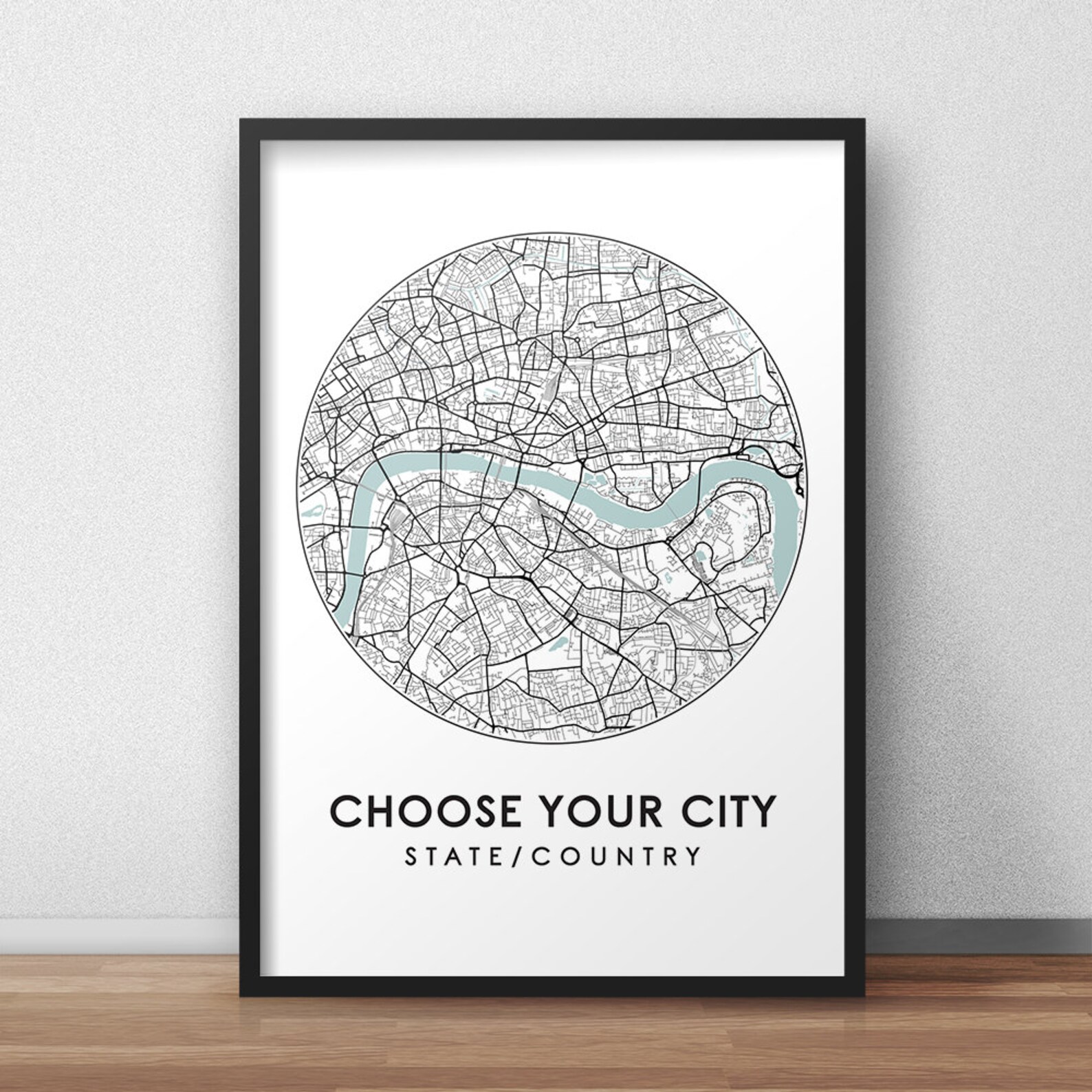 Framed Custom City Map Print City Map Street Map Art Custom - Etsy UK
