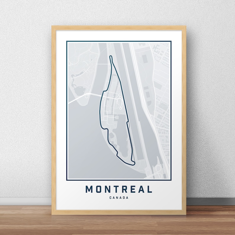 Montreal Formula 1 Map Print, F1 Poster, Formula 1 Prints, Motorsport ...