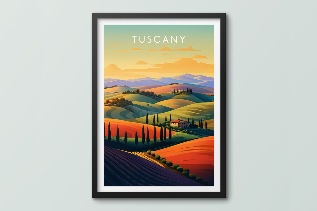 Tuscany Travel Poster Wall Art Print Tuscany Poster Italy Print Tuscany ...