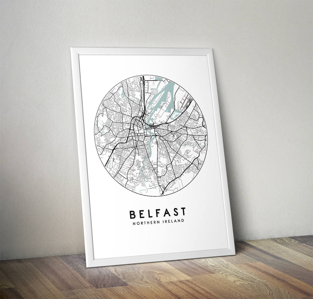 Belfast City Map Print, Street Map Art, Belfast Map Poster, Belfast Map ...