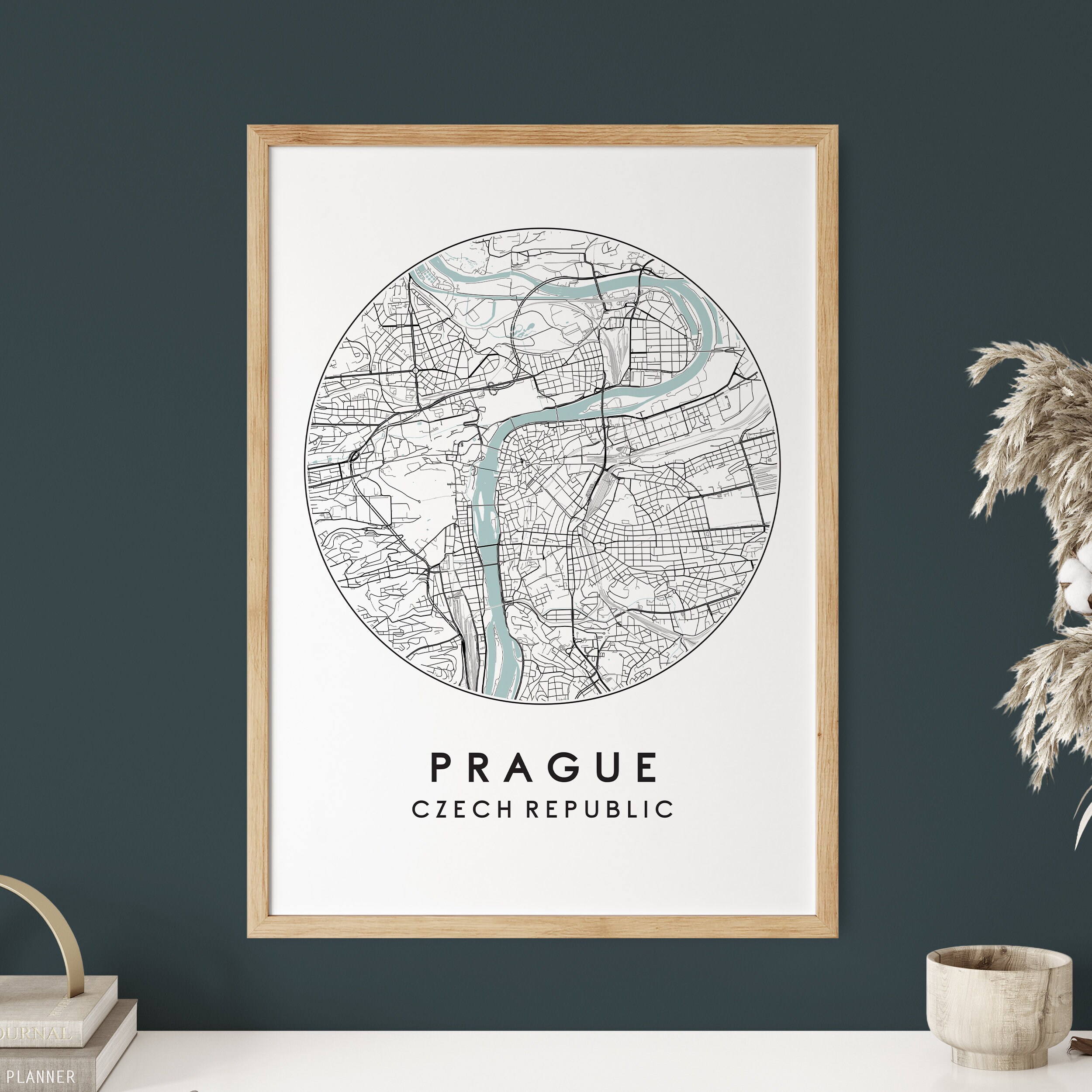 Prague City Map Print Street Map Art Prague Map Poster - Etsy