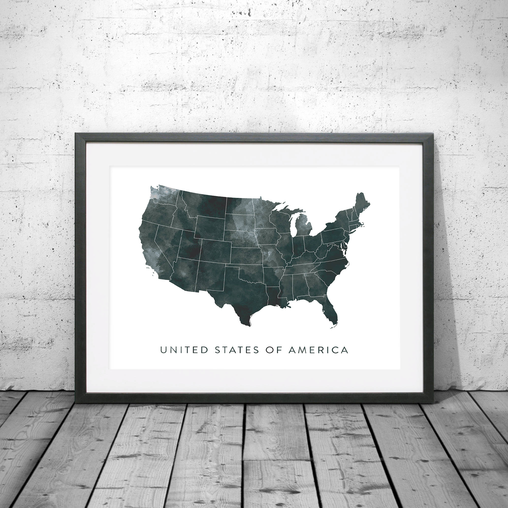 United States Map Watercolour Print Watercolor Map Art | Etsy