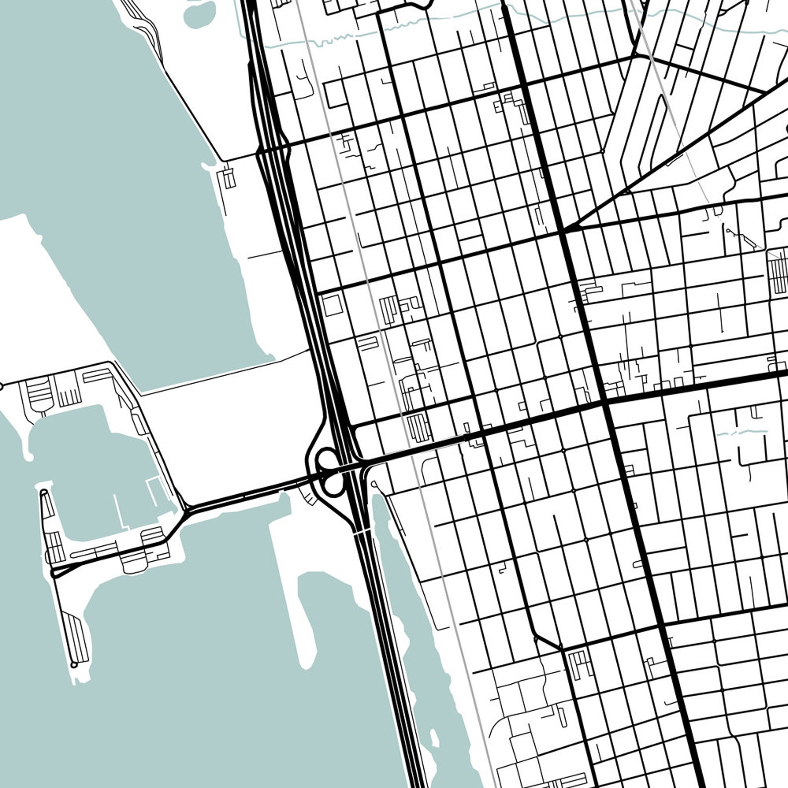 Berkeley City Map Printable Street Map Art Berkeley Map | Etsy