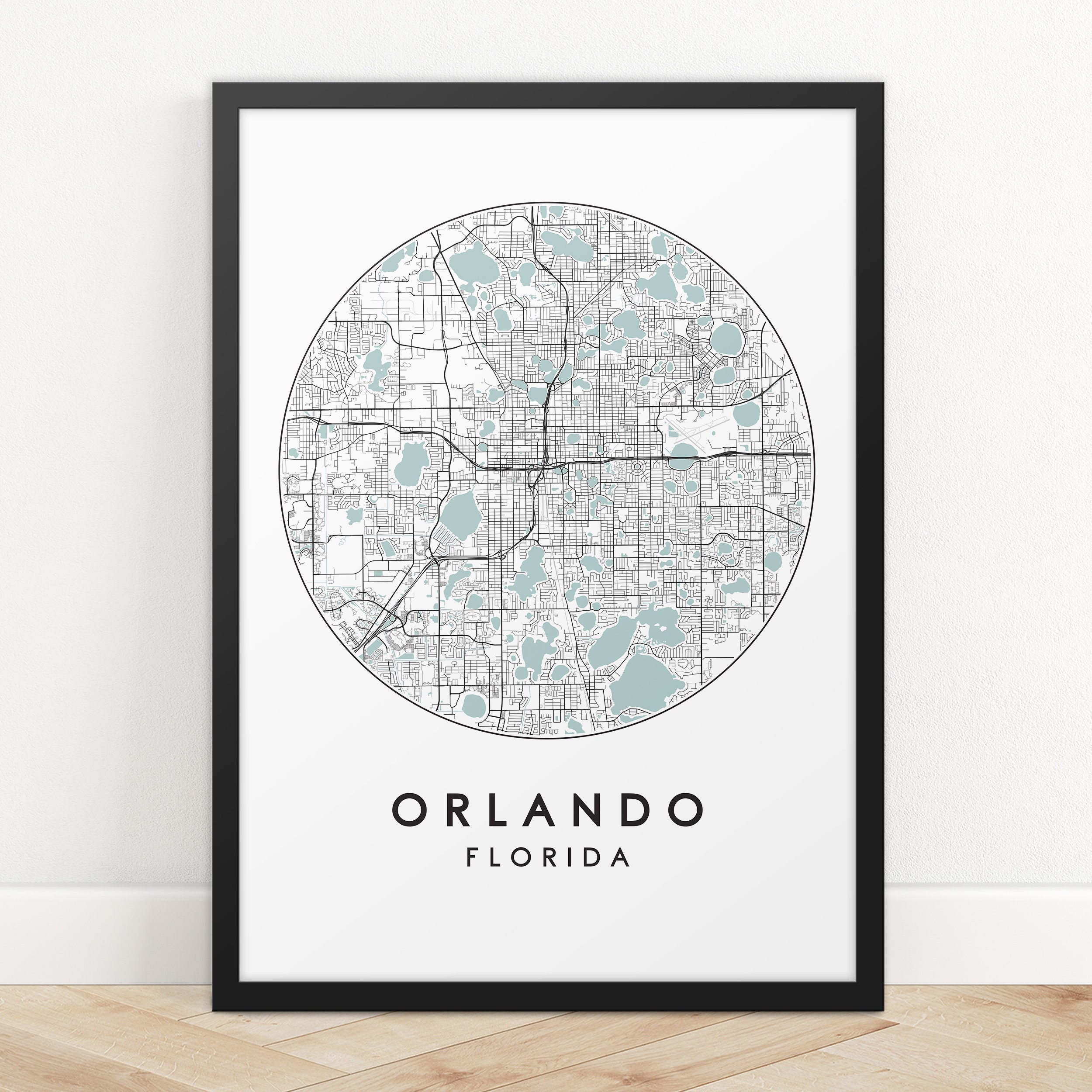 Orlando City Map Print Street Map Art Orlando Map Poster | Etsy
