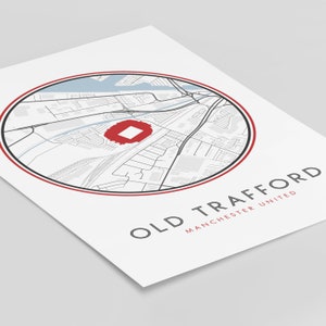 Old Trafford Stadium Map Print, Manchester United Print, Football Club ...