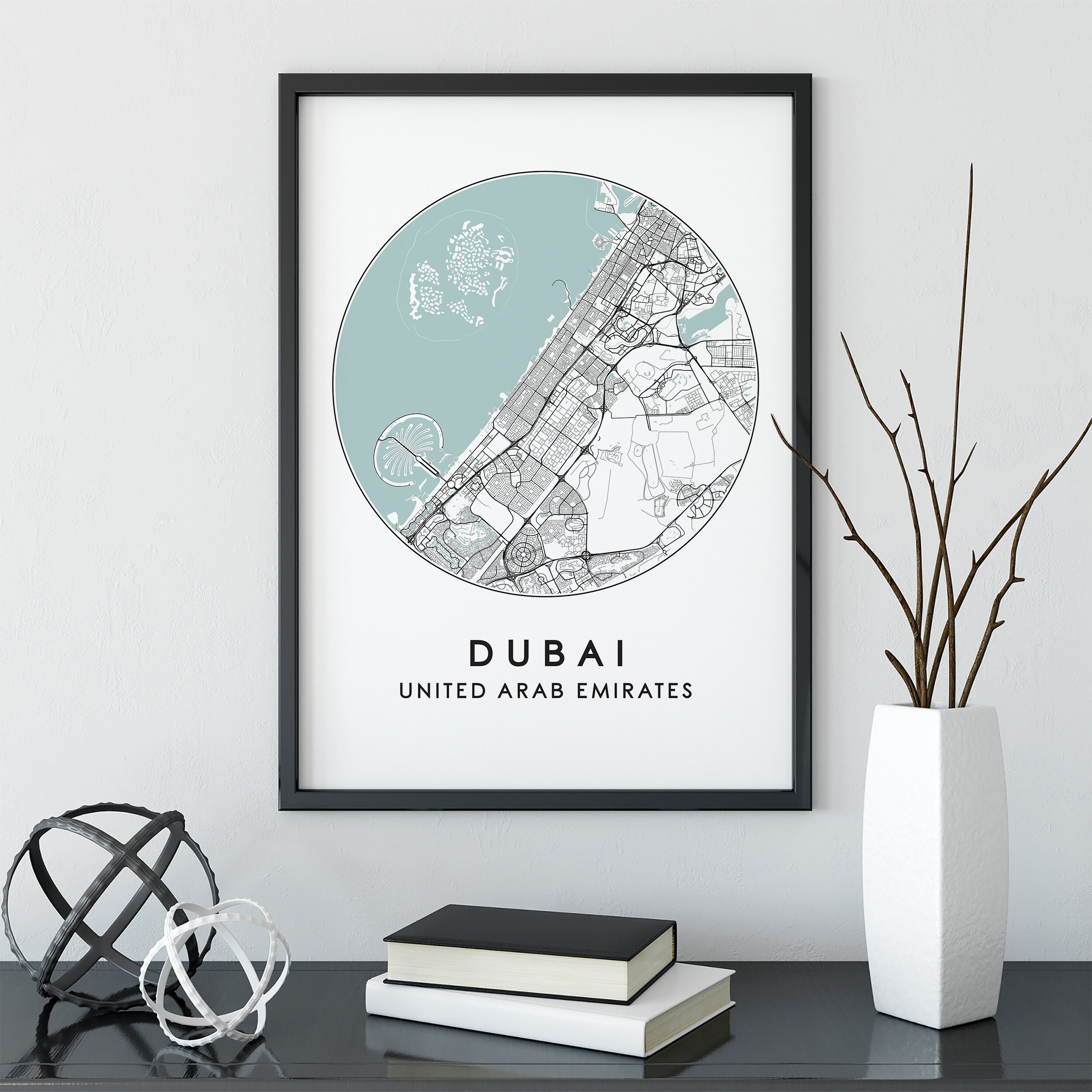 Dubai City Map Print, Street Map Art, Dubai Map Poster, Dubai Map Print ...