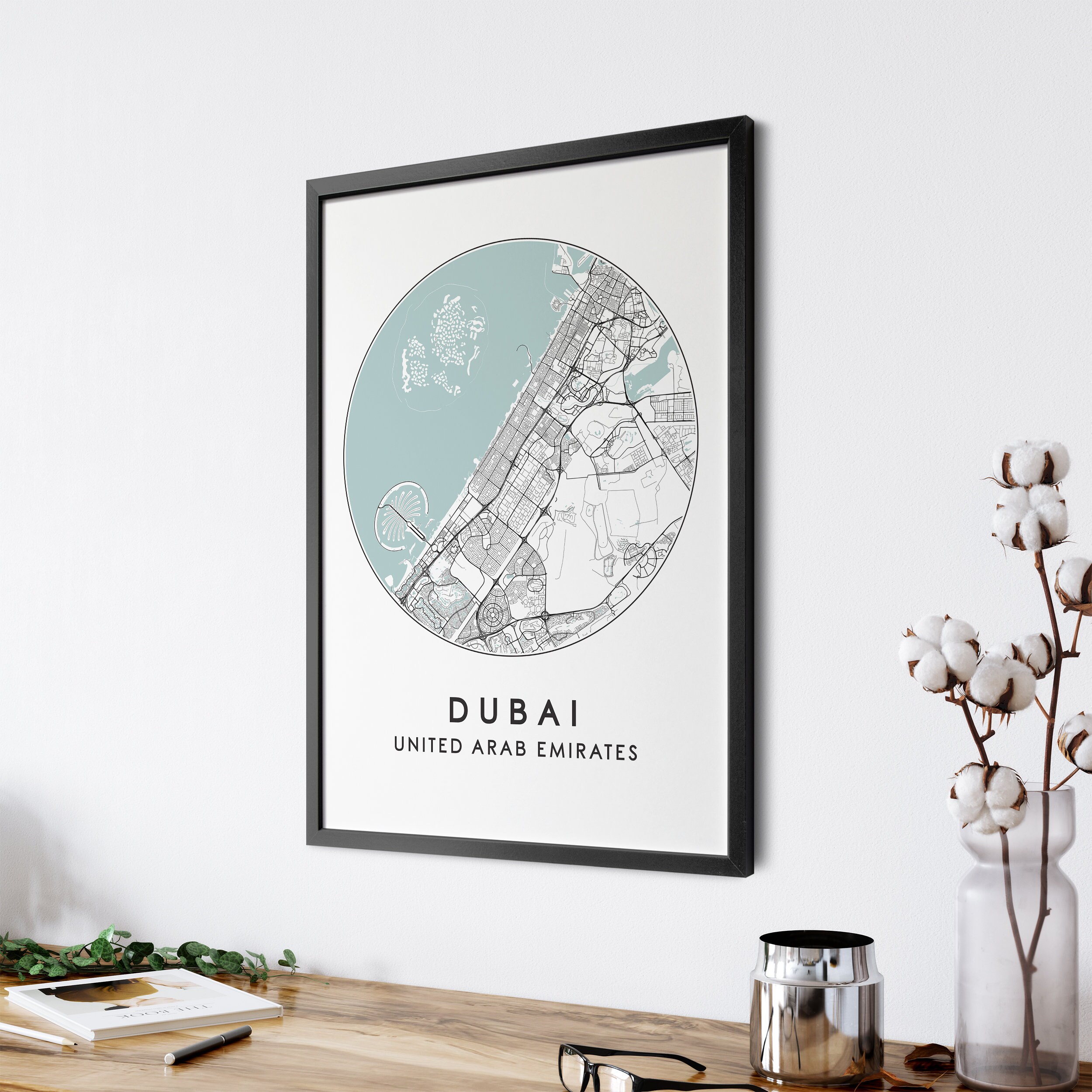 Dubai City Map Print, Street Map Art, Dubai Map Poster, Dubai Map Print ...
