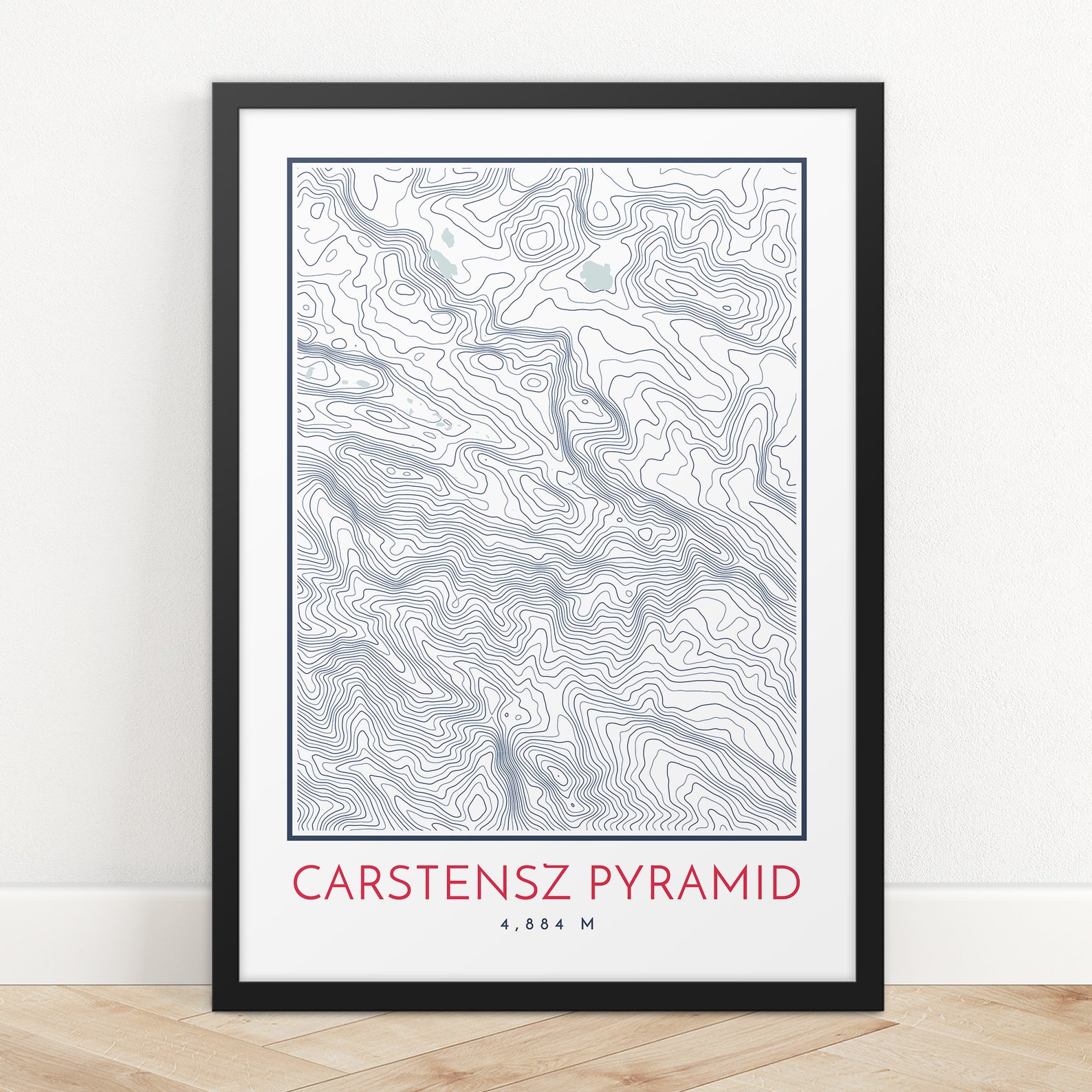 Carstensz Pyramid Topographic Map Print: Minimalist Contour Lines - Etsy UK