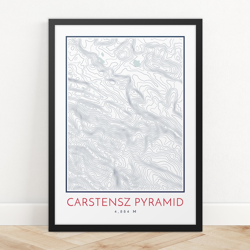Carstensz Pyramid Topographic Map Print Contour Lines Map - Etsy UK